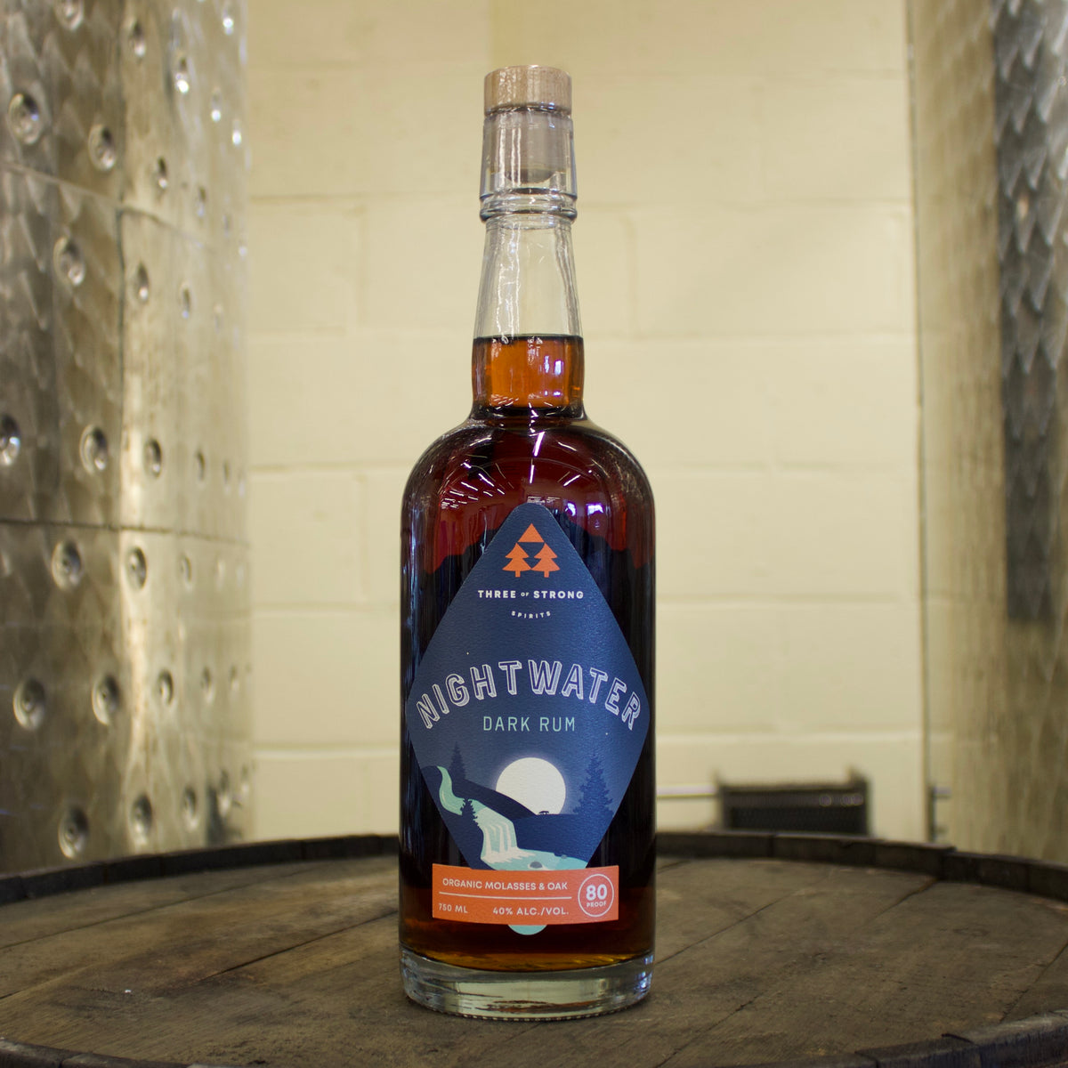 Nightwater Dark Rum | Three of Strong Spirits | Maine Rum Distillery